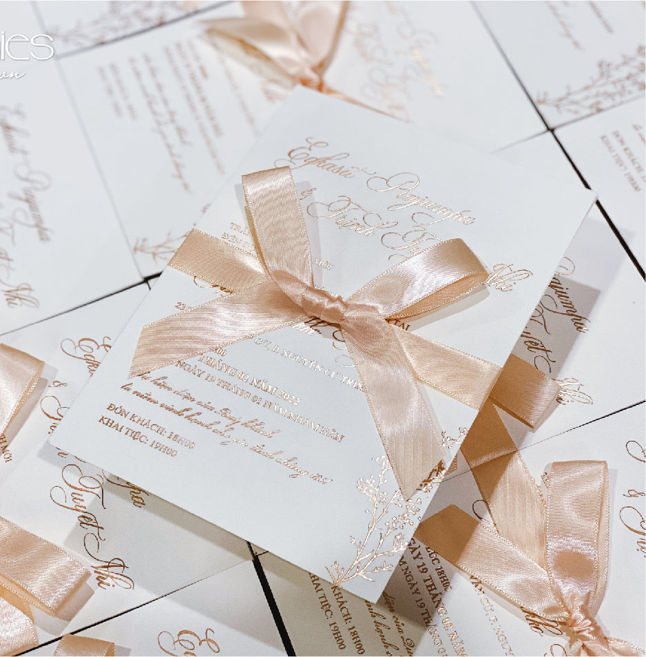 Custom Foil Stamped – Peonies Wedding