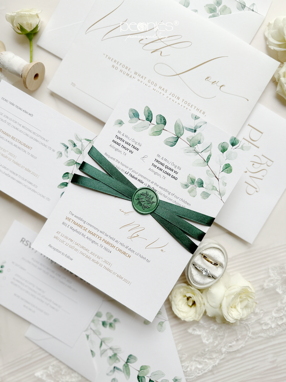 Rustic Greenery Wedding Invitation Suite with Wax Seal P241208 ...