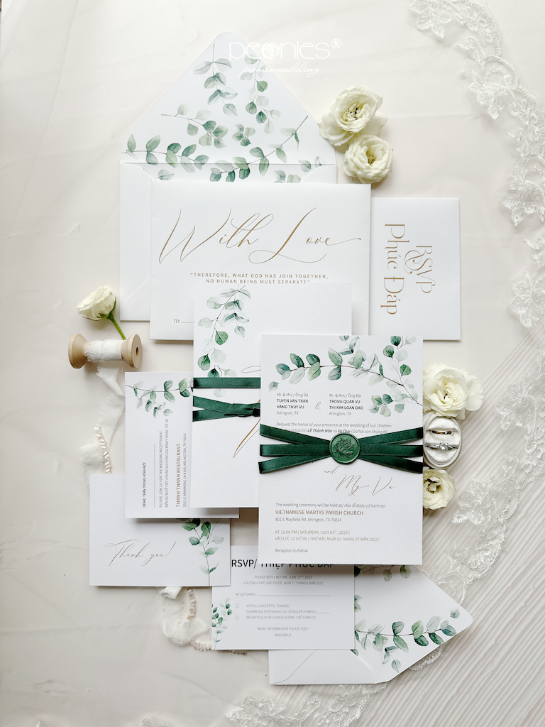 Rustic Greenery Wedding Invitation Suite with Wax Seal P241208 ...